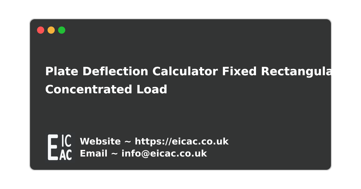 Plate Deflection Calculator Fixed Rectangular Concentrated Load | EICAC